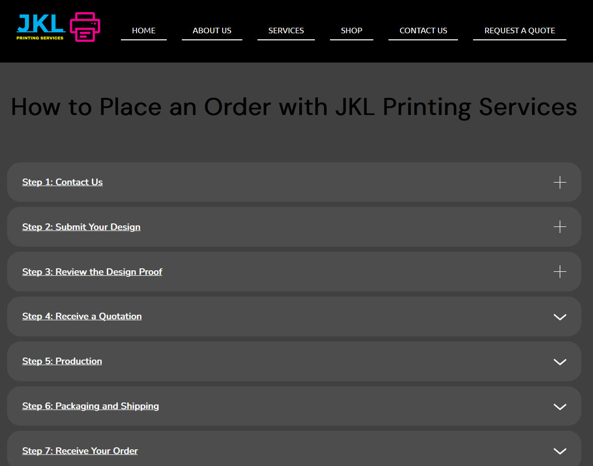 How to Place an Order - JKL Printing Services